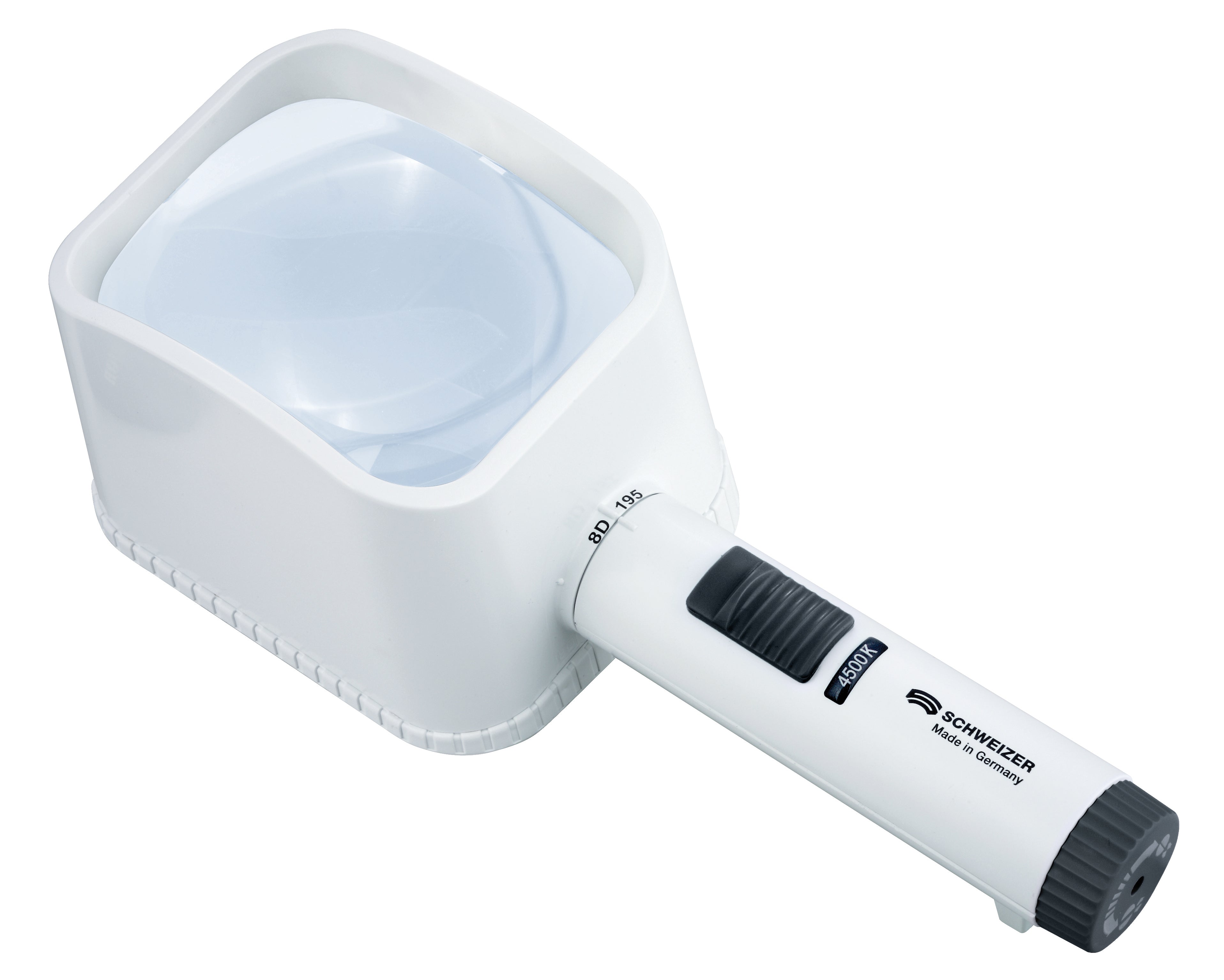 Standing illuminated magnifier Ökolux plus with 4-chip-LEDs in 3 light ...